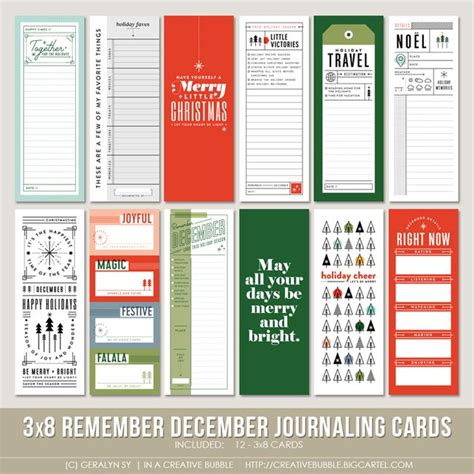 In A Creative Bubble December Daily Journal Cards December Daily
