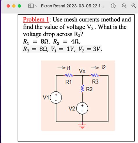 Solved Problem 1 Use Mesh Currents Method And Find The