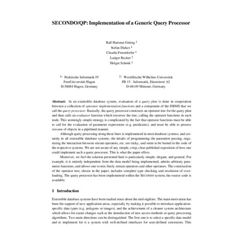 pdf secondo qp implementation of a generic query processor holger
