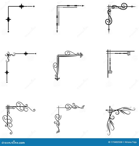 Text Separator Decoratice Divider Book Typography Ornament Design Elements Stock Vector