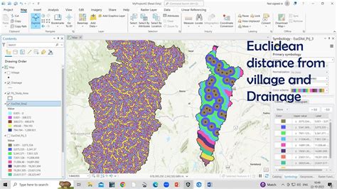 How To Calculate Euclidean Distance From Village And Drainage In ArcGIS Pro YouTube