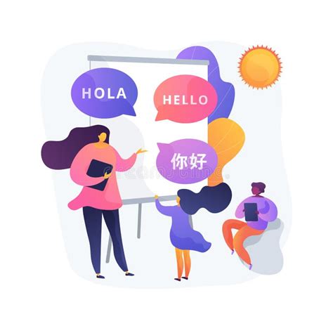 Language Learning Camp Abstract Concept Vector Illustration Stock