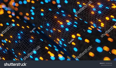 Abstract Blue Orange Digital Binary Code Stock Illustration 1395082658 Shutterstock