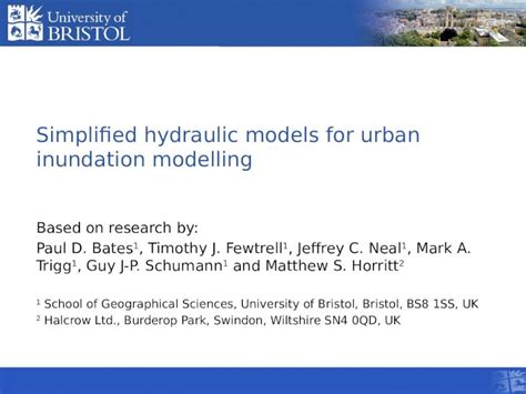 Pptx Simplified Hydraulic Models For Urban Inundation Modelling