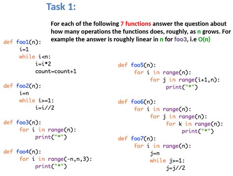 solved task 1 for each of the following 7 functions answer