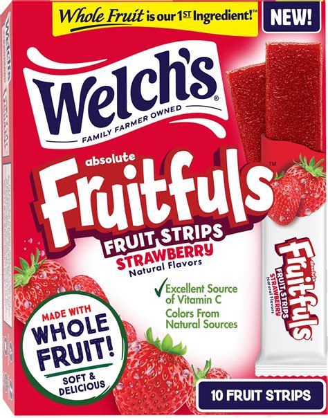 Welchs Absolute Fruitfuls Fruit Strips Tasty Dried Fruit Snacks For School