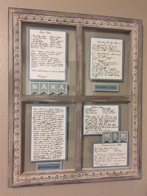 Memory Recipe Frame For Kitchen Decor