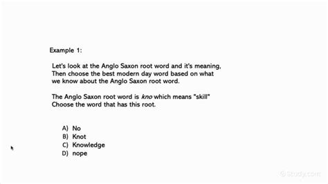 Using Anglo Saxon Roots To Determine Meaning English