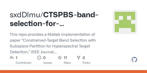 Github Sxddlmuctspbs Band Selection For Hyperspectral Target