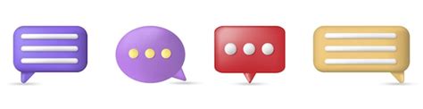 Premium Vector Set Of D Speech Bubble Chatting Or Message Box
