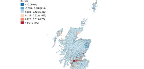 Standard Deviation Map Of The Income Deprivation Variable In Scotland
