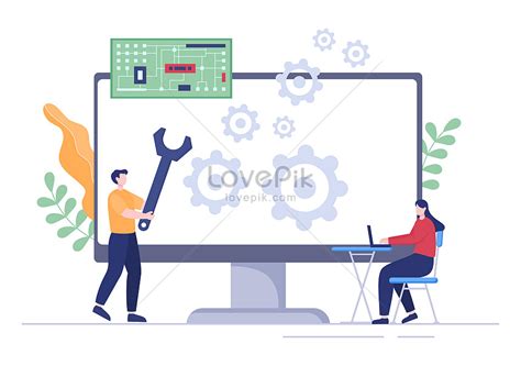 컴퓨터 수리 또는 서비스 일러스트 일러스트 무료 다운로드 Lovepik