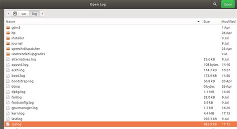 how to view system log files on ubuntu vitux