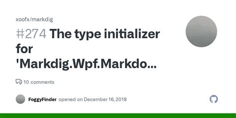 the type initializer for markdig wpf markdownviewer threw an