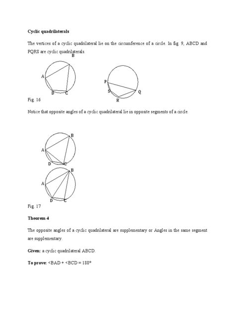 Lesson 3 Cyclic Quadrilaterals Pdf Circle Euclidean Geometry