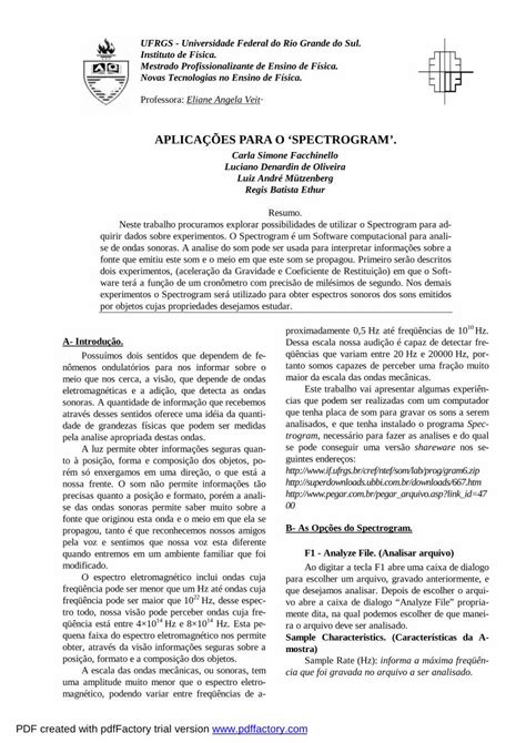 Pdf Aplicações Para O Spectrogram Dokumentips Pdf Aplicações Para O Spectrogram Dokumentips