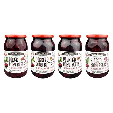 Beets Lover Set Four Oz Jars Of Beets Includes Sliced Baby Beets Pickled Baby Beets