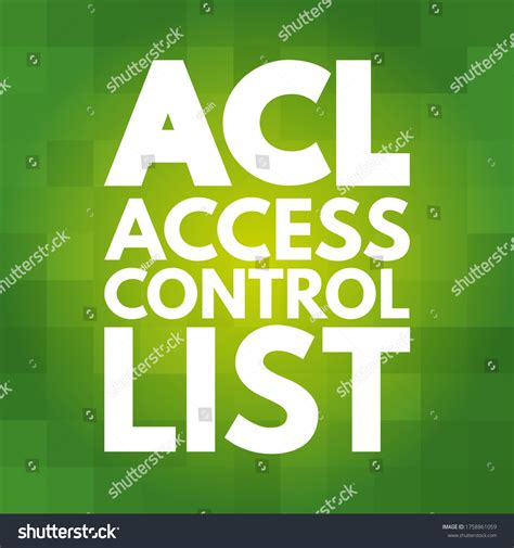 Acl Access Control List List Permissions Stock Vector Royalty Free Shutterstock