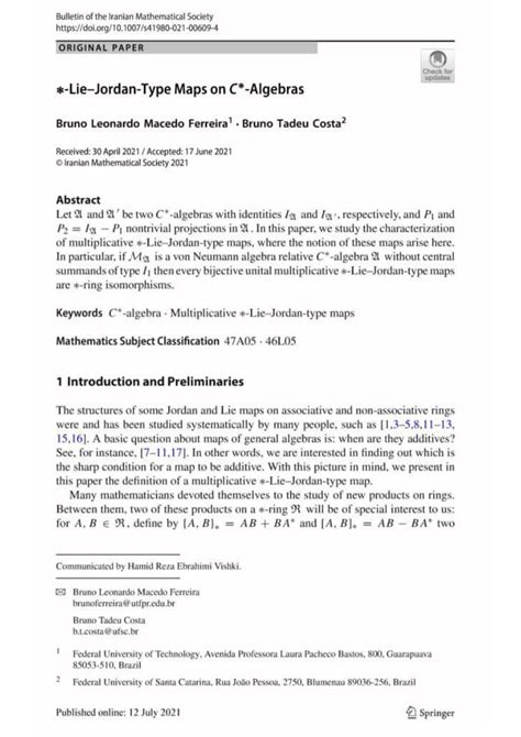 Pdf ∗ Lie Jordan Type Maps On C∗ Algebras