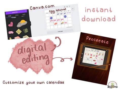 Digital Fet Planner Set Ivf Frozen Transfer Etsy