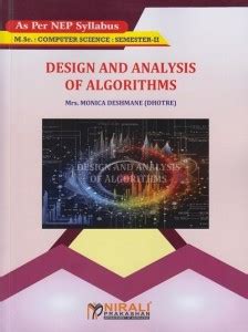 DESIGN AND ANALYSIS OF ALGORITHMS MSc Computer Science Semester As Per NEP Syllabus Buy