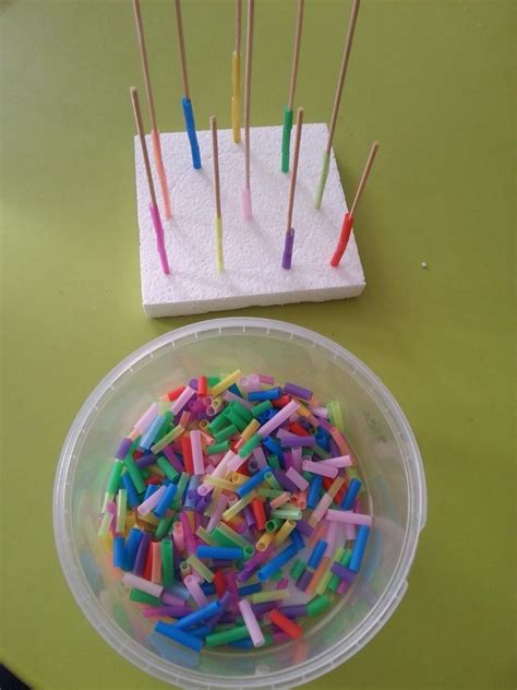 수조작 영역 실내 자유선택 활동 빨대와 휴지심 활용한 교구 어린이를 위한 공예 몬테소리 활동 유치원 아이디어