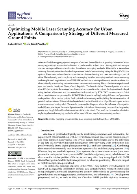 Pdf Optimizing Mobile Laser Scanning Accuracy For Urban Applications A Comparison By Strategy