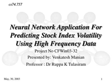 Ppt Neural Network Application For Predicting Stock Index Volatility
