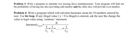Solved Problem 3 Write A Program To Simulate Two Tossing