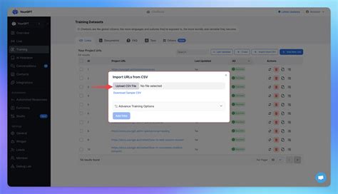 How To Bulk Train Chatbot With Links Using Csv File Yourgpt Helpdesk