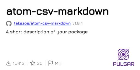 Atom Csv Markdown