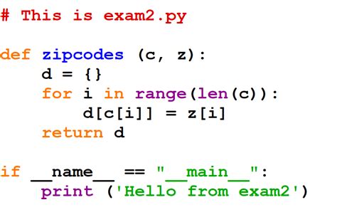 Solved This Is Exam3py Import Exam2 Print Hello From