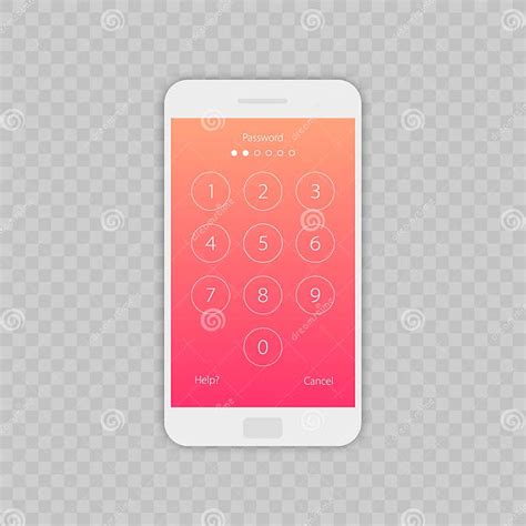 Passcode Interface For Lock Screen Login Or Enter Password Pages