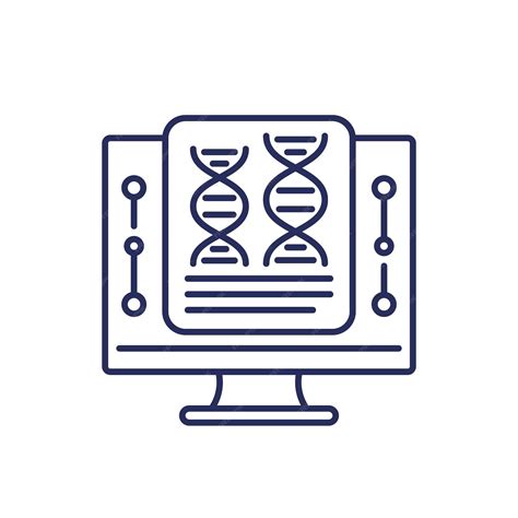 Premium Vector Bioinformatics Line Icon With Dna
