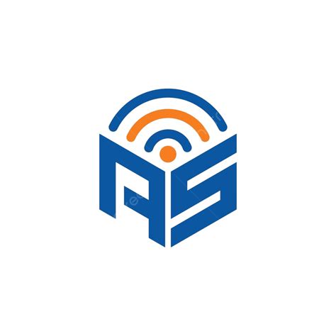Wifi Sign Symbol With Hexagon Shape Letter Monogram Type Computer