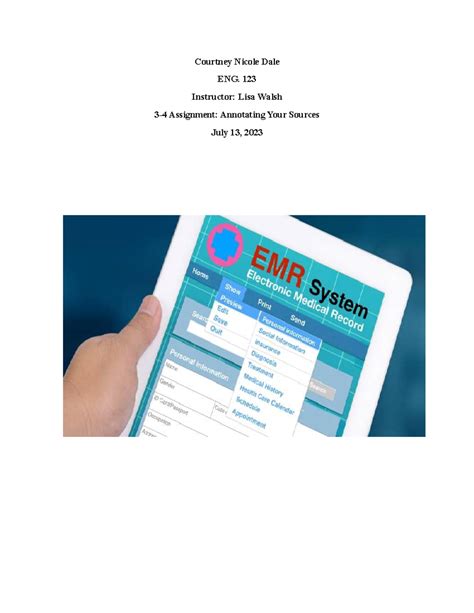 3 4 Assignment Annotating Your Sources English 2 2 Courtney Nicole Dale Eng 123 Instructor