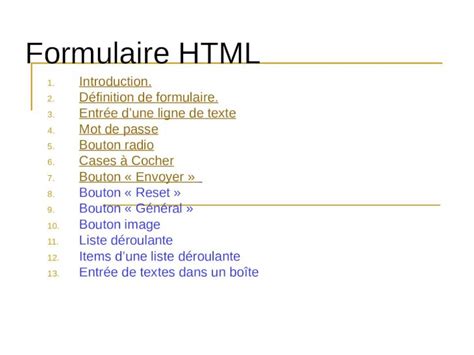 Ppt Formulaire Html 1 Introduction Introduction 2 Définition De