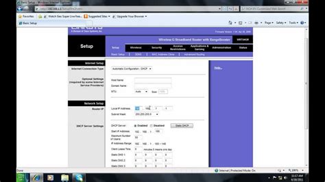 Linksys Wireless Router Configuration Over PTCL Dsl YouTube