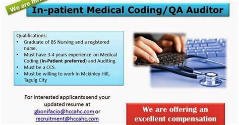 NURSING JOB IN PATIENT MEDICAL CODING QA AUDITOR THE NURSING CORNER
