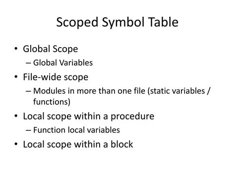 Ppt Symbol Table Powerpoint Presentation Free Download Id1156853