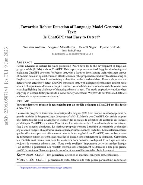 Pdf Towards A Robust Detection Of Language Model Generated Text Is