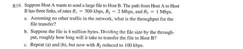Solved R19 Suppose Host A Wants To Send A Large File To Chegg Com