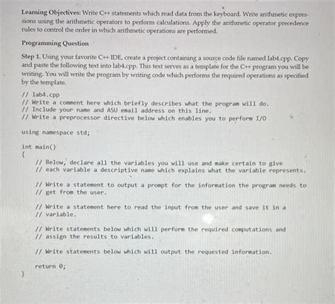 Solved Leaming Objectives Write C Statements Which Read