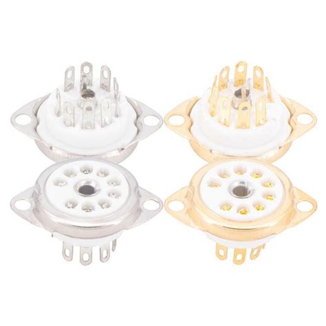 20pcs Ceramic B9a Silver Plated 9pin Vacuum Tube Socket Panel Chassis
