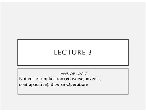 Sp22 Lecture 3 Discrete Stucture Lecture No 03 Lecture 3 Laws Of