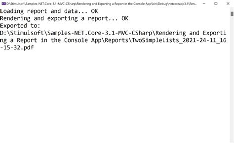 Rendering And Exporting A Report In The Console App Samples