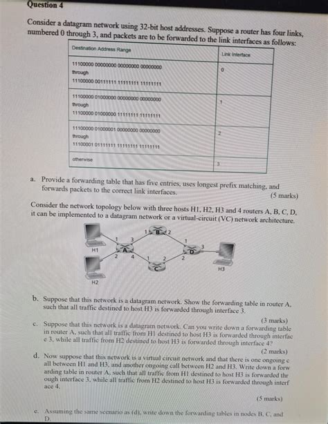 Solved Question 4 Consider A Datagram Network Using 32 Bit