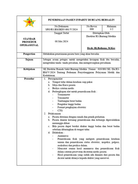 001 Spo Menerima Pasien Inpartu Pdf