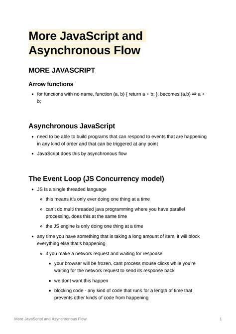 More Java Script And Asynchronous Flow More Javascript And