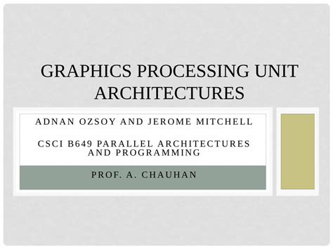 pdf graphics processing unit architectures · graphics processing